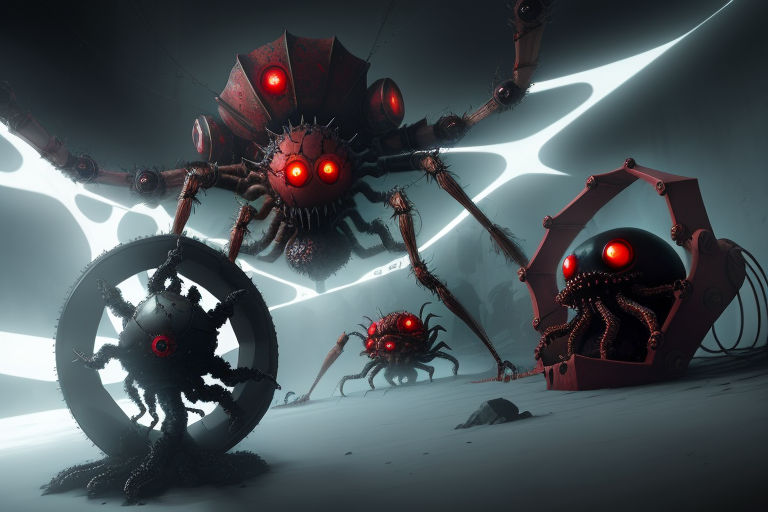 Giant gritty mechanical Cthulhu spider by Dead - Playground