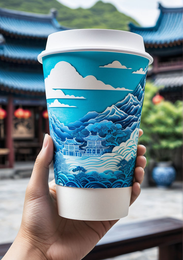 Paper milk tea cup for an advertisement by 故事细腻 - Playground