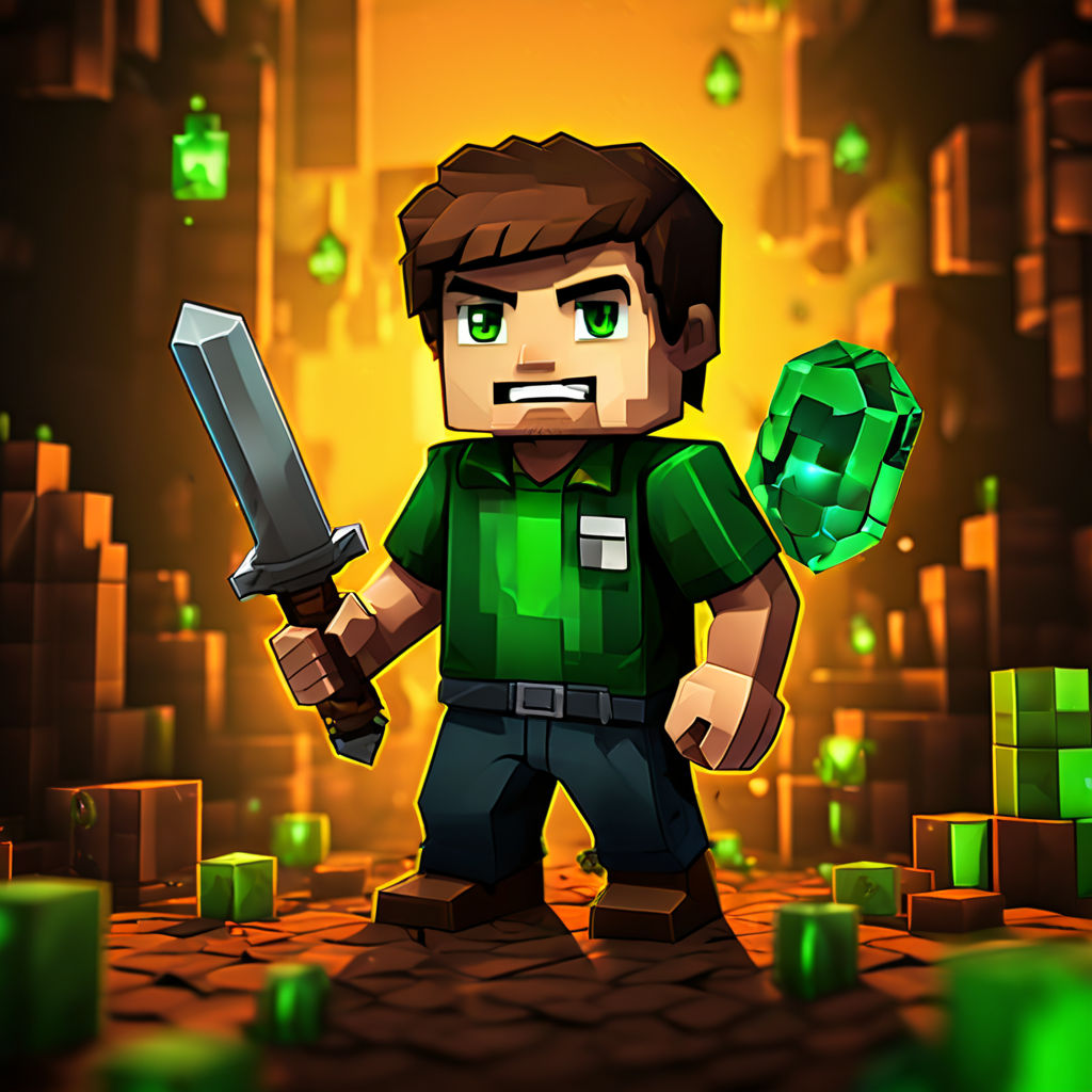 Minecraft-themed YouTube channel logo by Man Singh - Playground