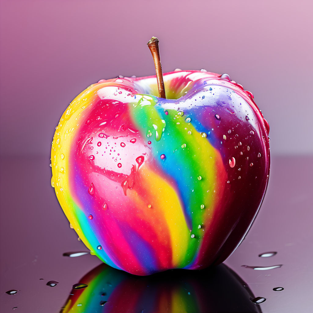 Rainbow colour apple by Aashiq - Playground
