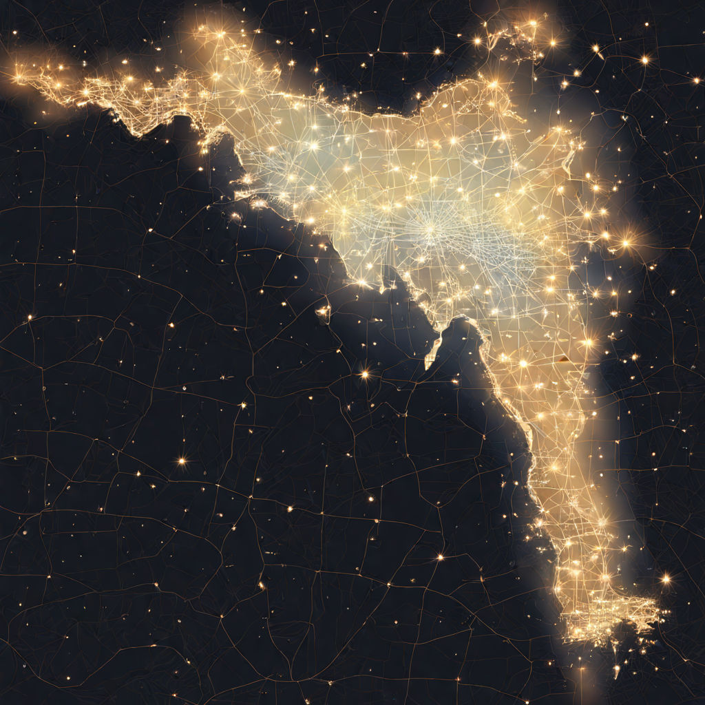 Vector night city lights map by Lucas Teixeira - Playground