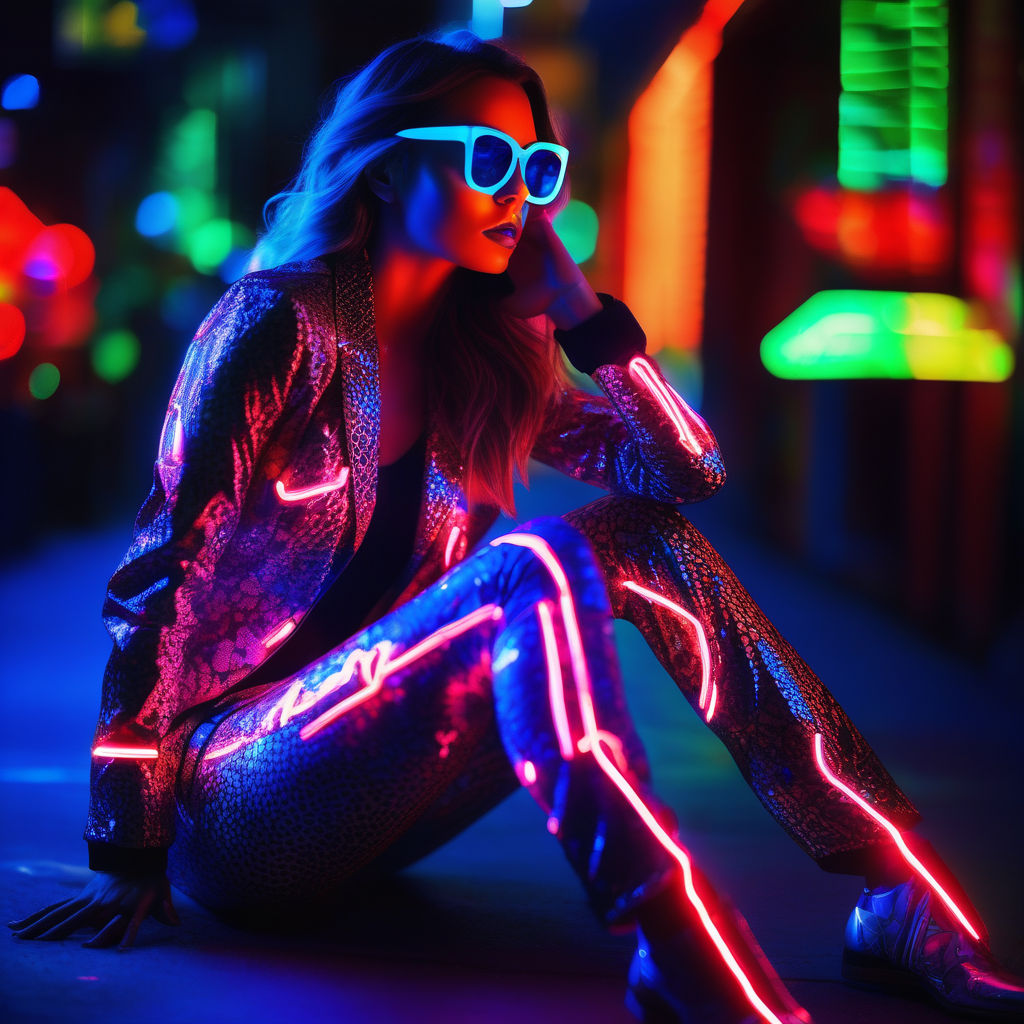 Translucent body complete with lights of a woman shiny face... by ...