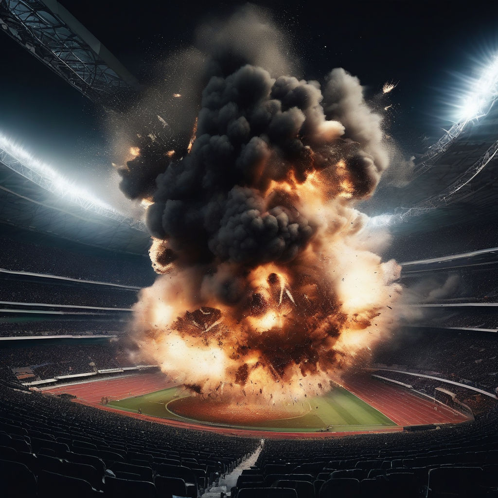A big explosion in a stadium match at night by Maria F Horlandini (Igor ...