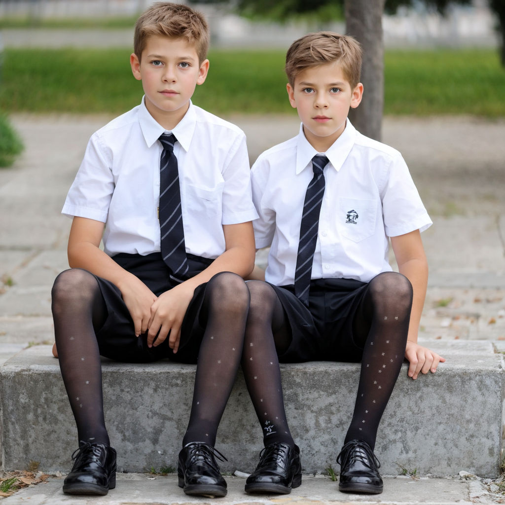 12 year old boys wearing pantyhose to school. Black pantyhos... by Dale ...