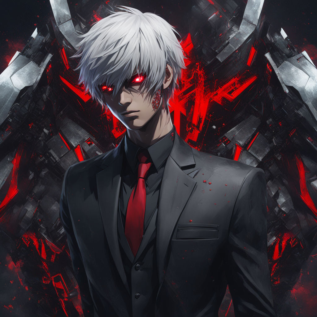 Tokyo Ghoul-style aesthetic. Black and red image. 28 year ol... by YJ ...