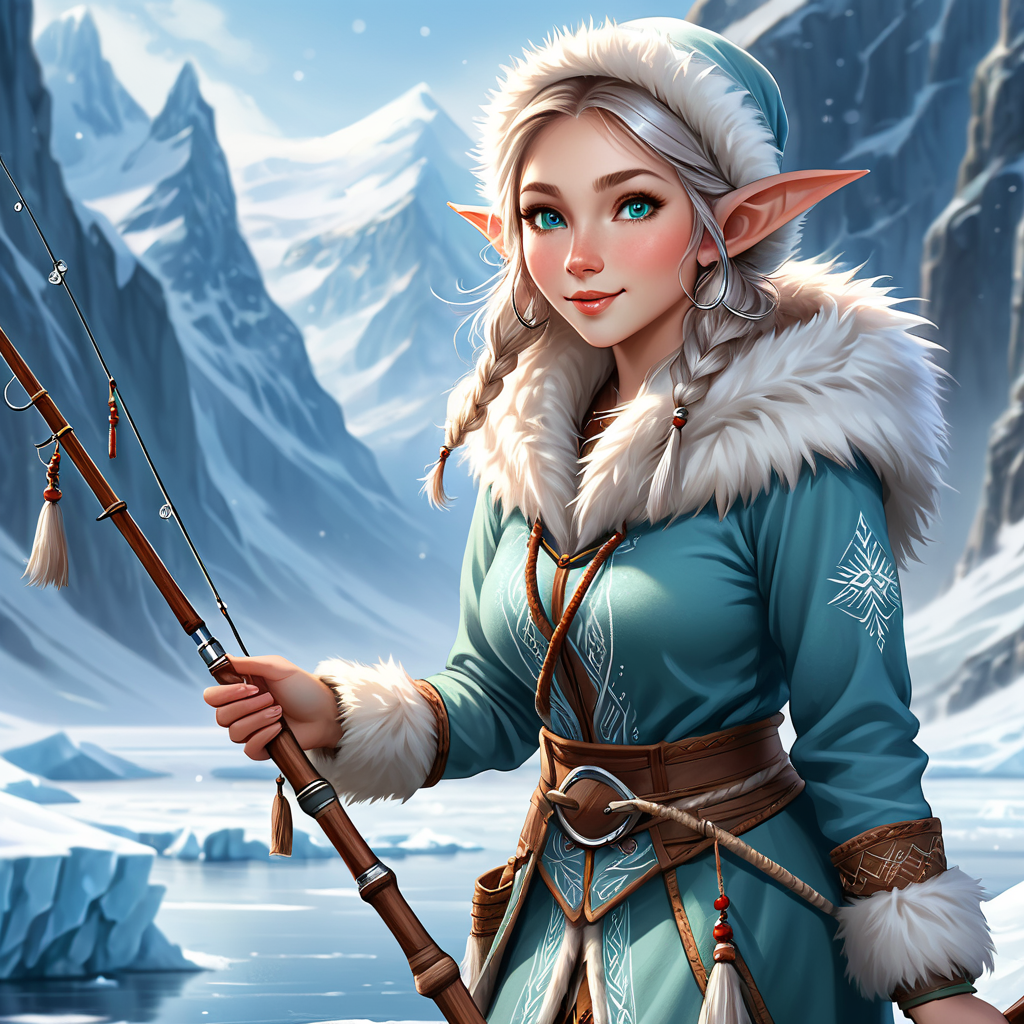 An enchanting fantasy elf dressed as an Eskimo fisherman by Aards ...