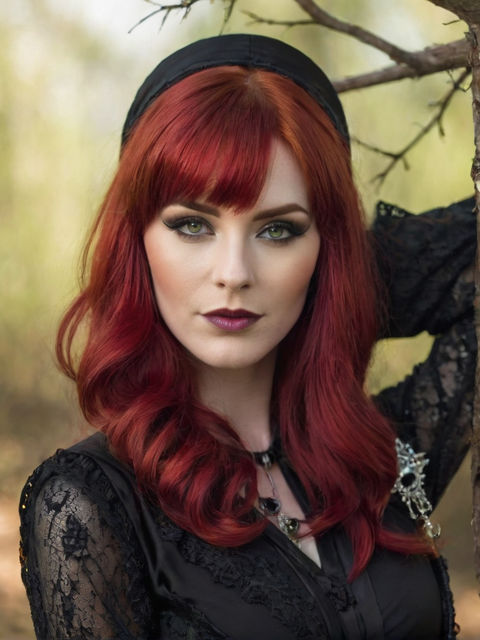 Red-haired gothic swamp witch by Anna Banana - Playground