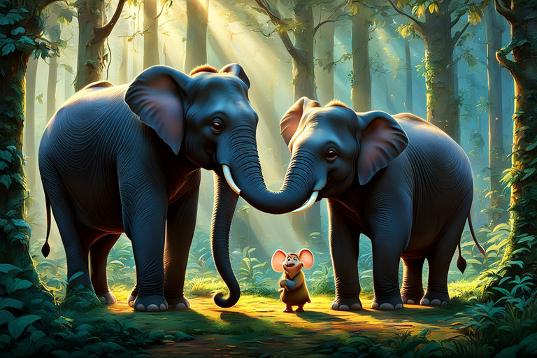 A Pixar 3D animation portrays the Elephant King and the mous... by ...
