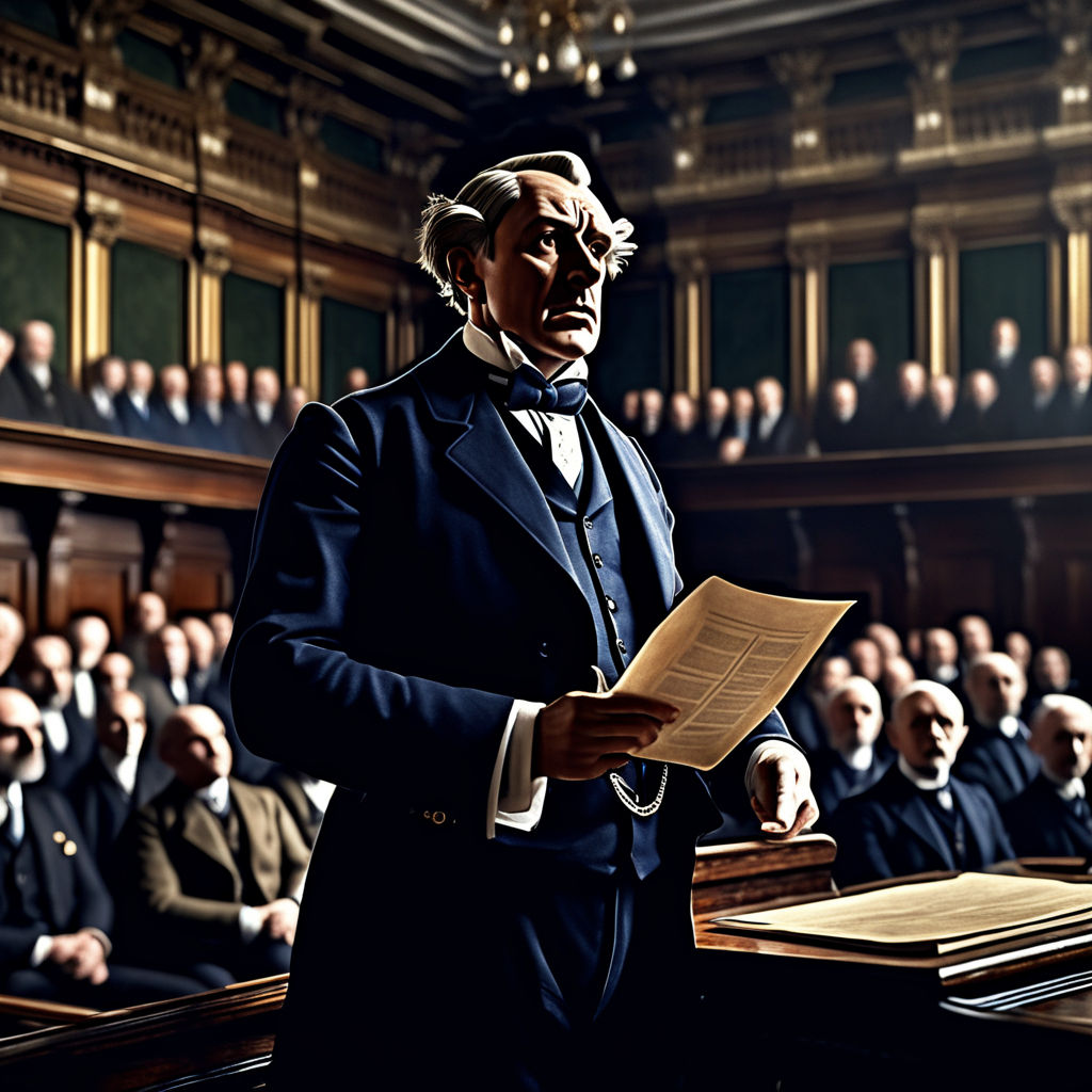 British politician from the early 1900s giving a speech in a... by omar ...