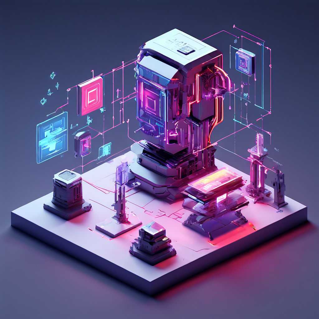Artificial intelligence chatGPT40 visualized in isometric lo... by ... Artificial intelligence chatGPT40 visualized in isometric lo... by ...