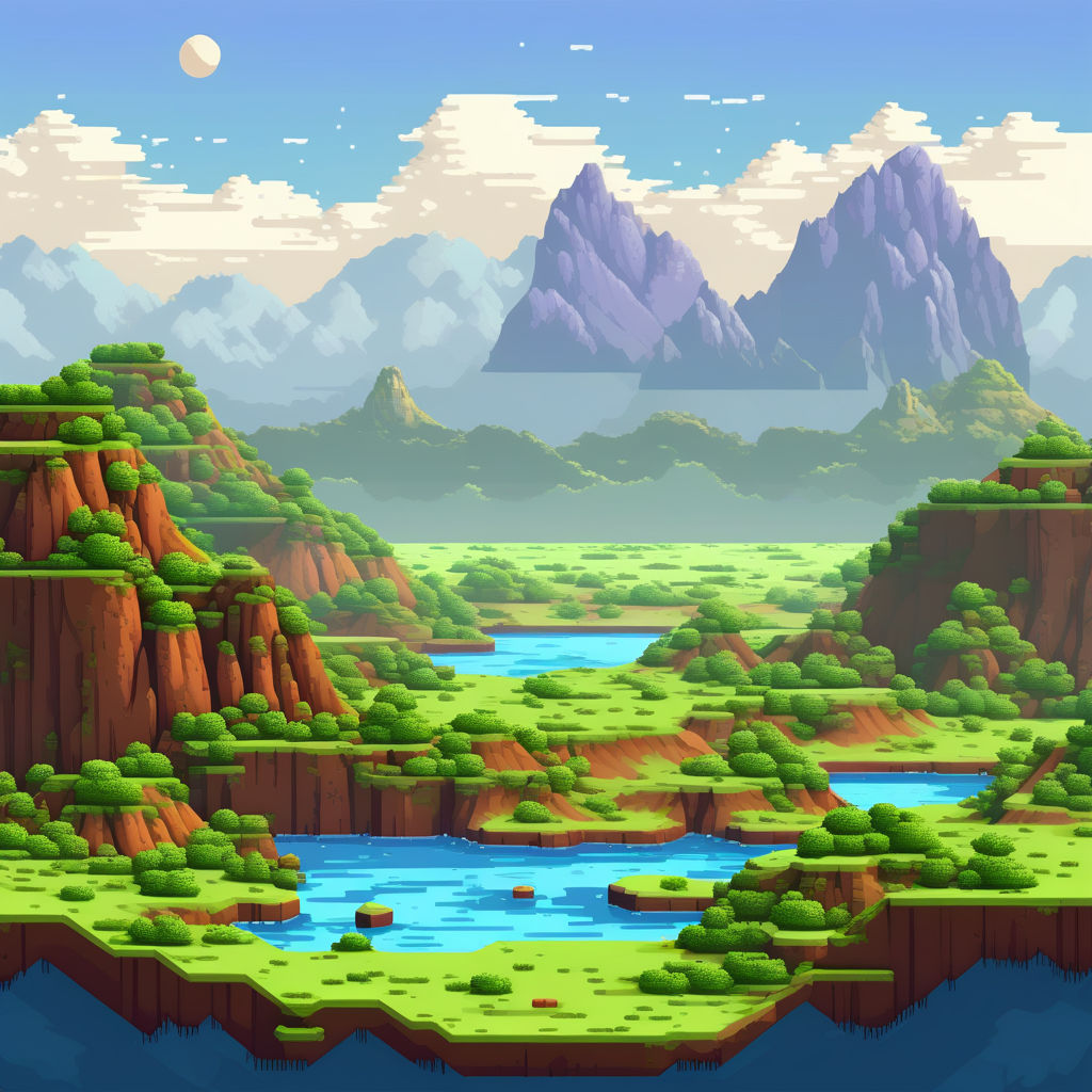 Pixel art ortogonal planet terrain by Demidio - Playground