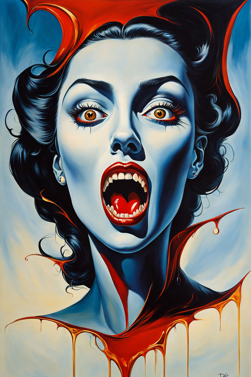 A female vampire bearing her fangs surrealism Salvador Dali ... by ...