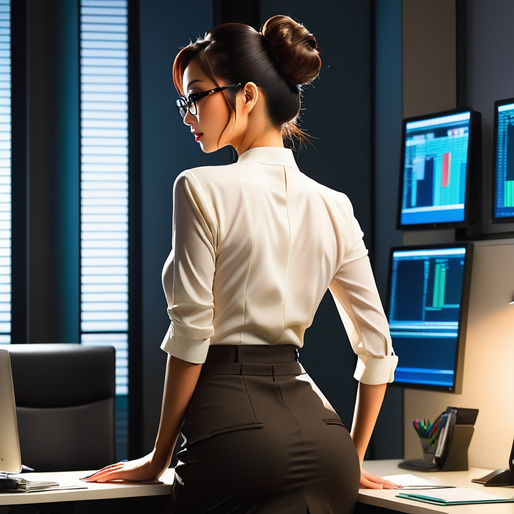 A Japanese woman in a sleek office setting by hendra yudistira - Playground