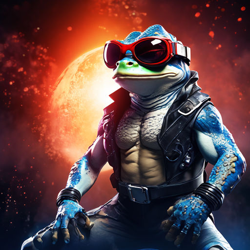 A very muscular frog in a karate fighting pose wearing spike... by ...