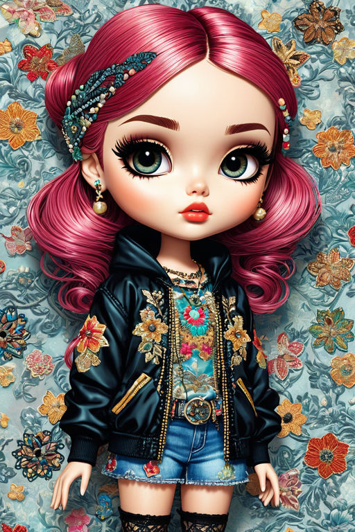 Illustration grunge 90s chibi blythe looking for her clothin... by ...