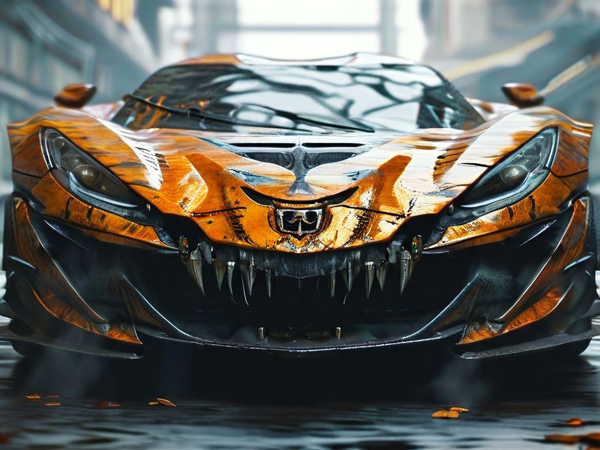 A super car front body looks like a face of aggressive tiger by Narayan ...