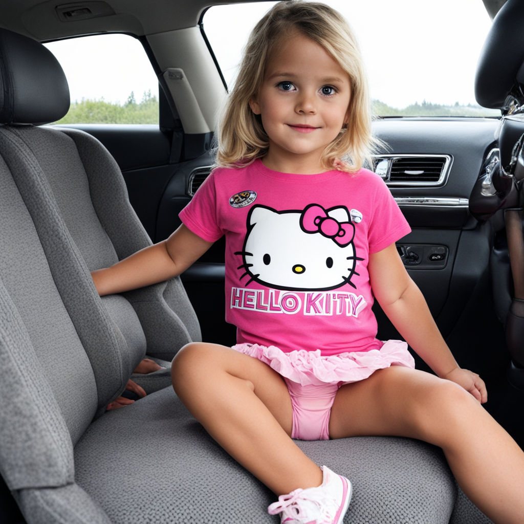 4 years old Swedish girl. In car. No panties. Pink hello ki... by Annabeth Chase - Playground