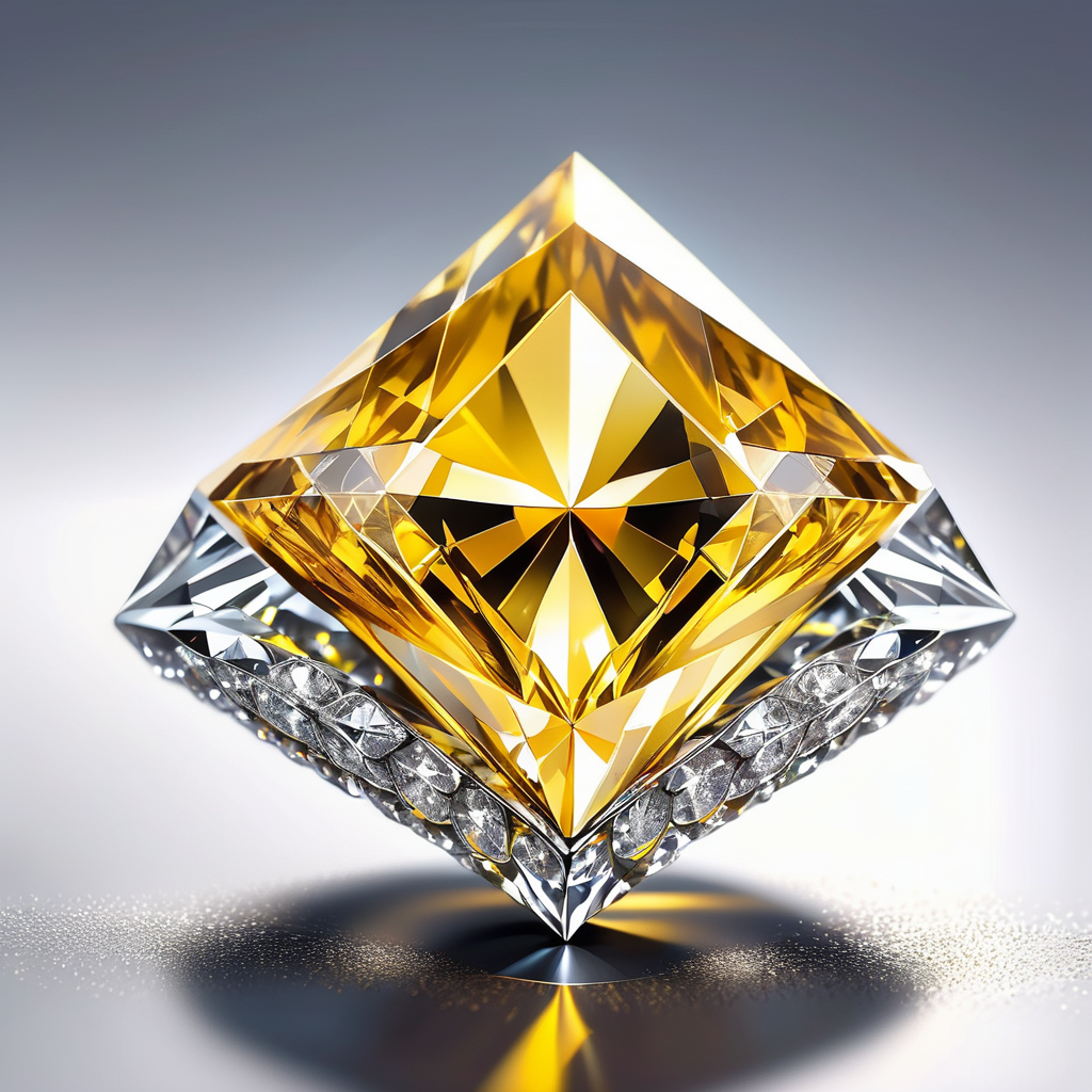 Cute bright yellow jewel big shiny diamond stone view right ... by Alex ...