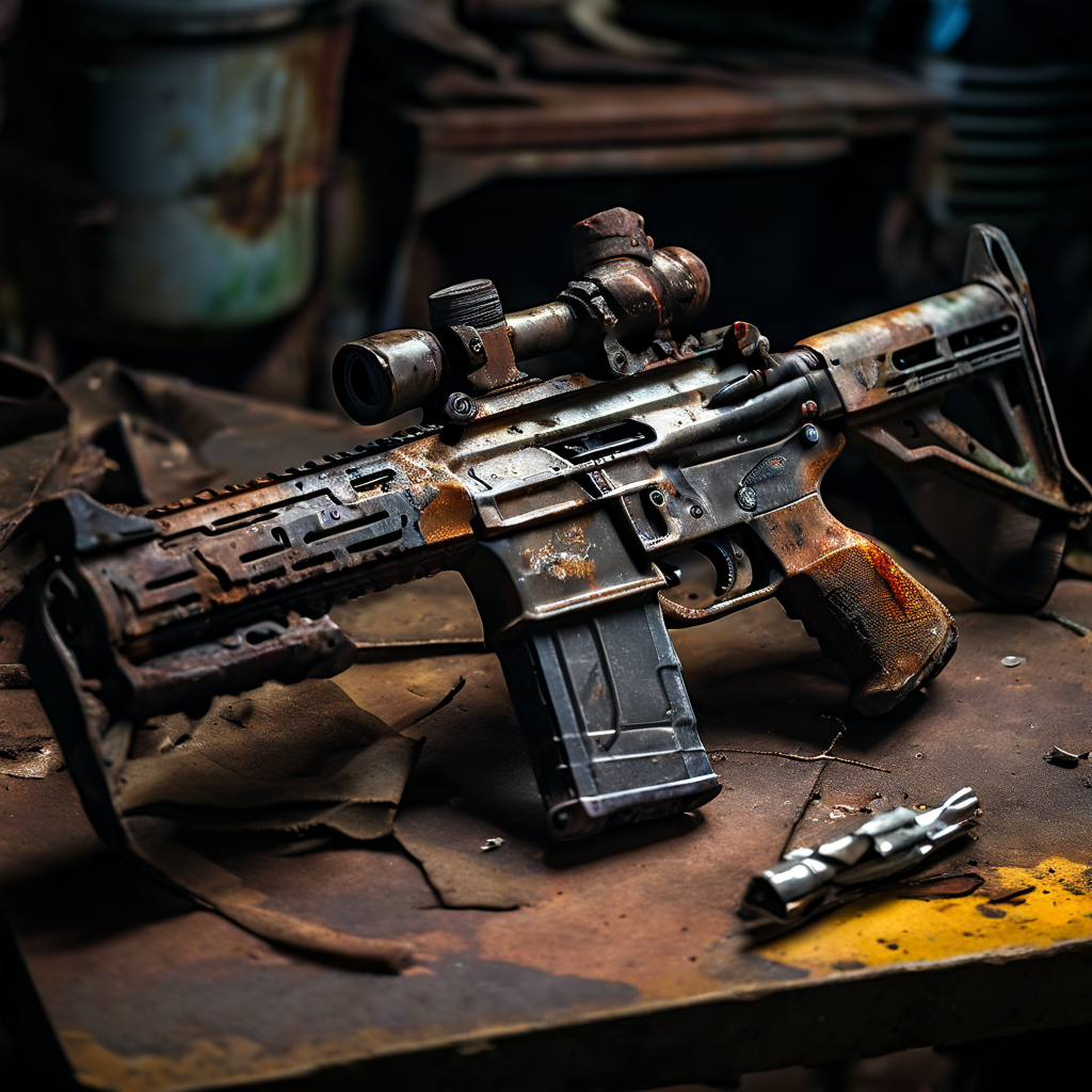 Rusted old post apocalyptic m16 assault rifle by jason - Playground