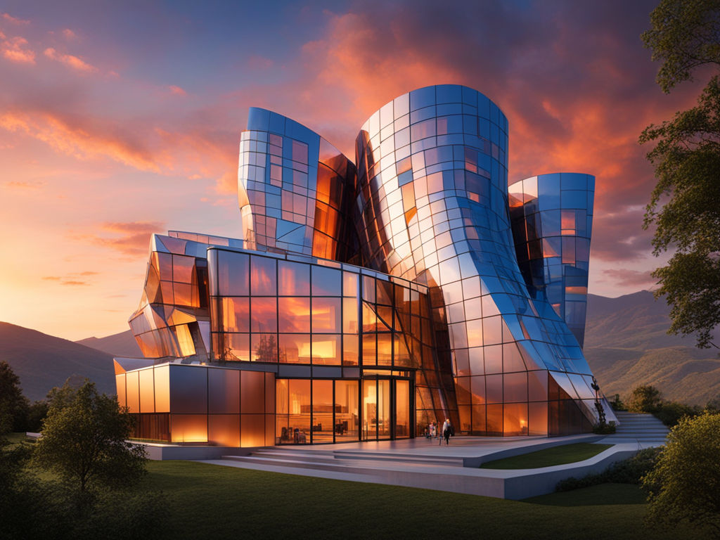 A hyper-realistic portrayal of a modern building in the reno... by SA ...