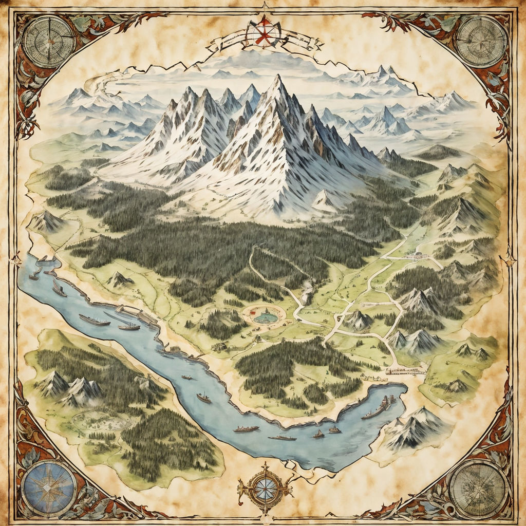 Fantasy map of an expansive medieval land by Snigdha Akhter - Playground