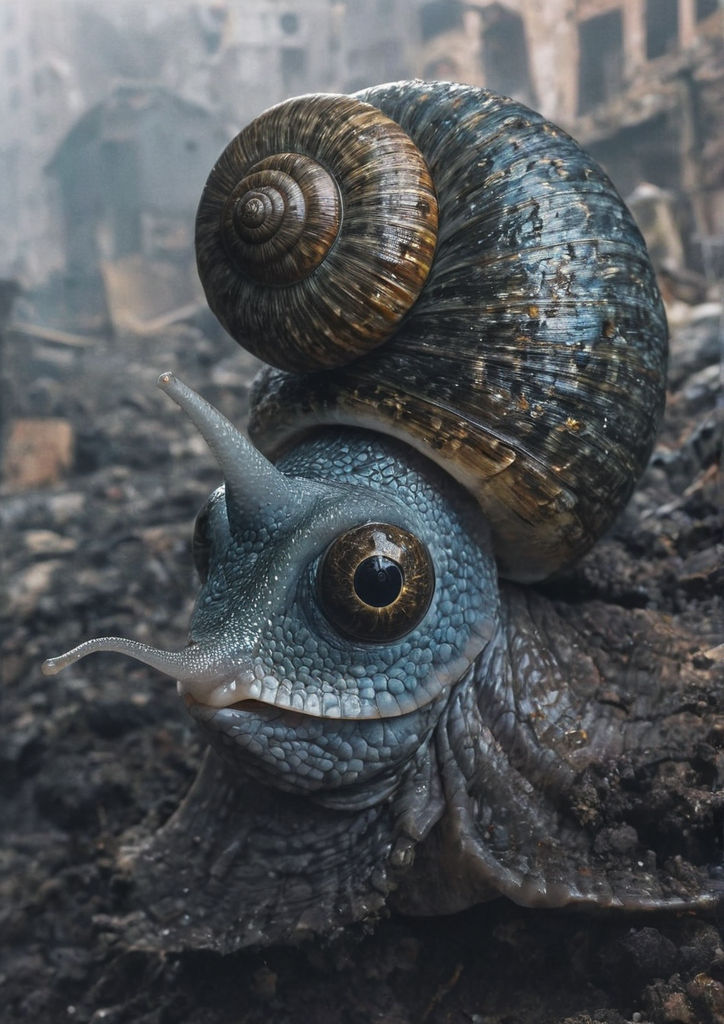 1.they have a huge old snail's house 2. human face be white... by 아2 ...