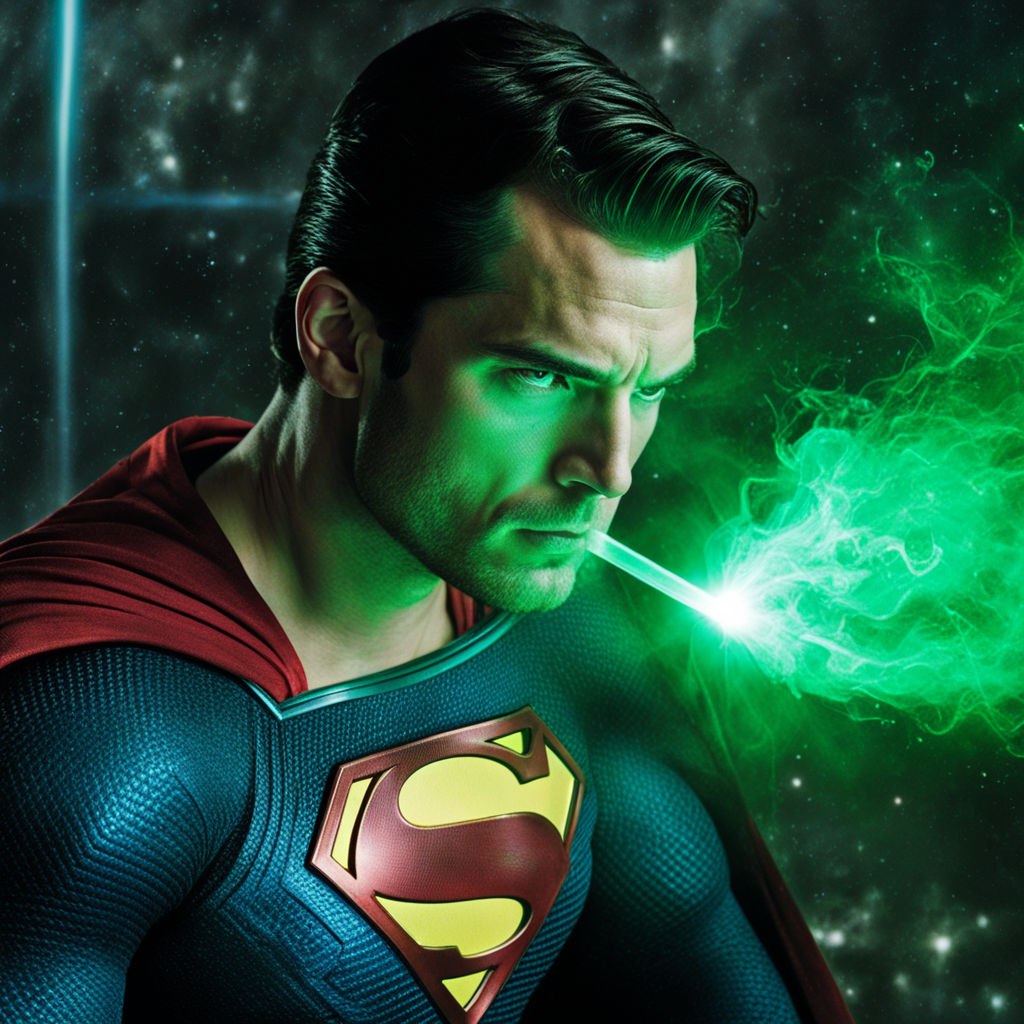 Superman smoking out of a pipe of kryptonite by Medina Spotify - Playground