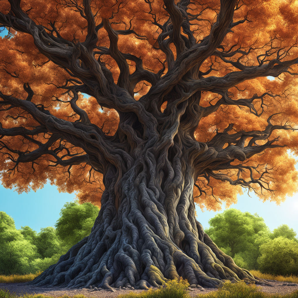 A huge tree catches a carbon dioxide atom and eats it up by Tamer ...