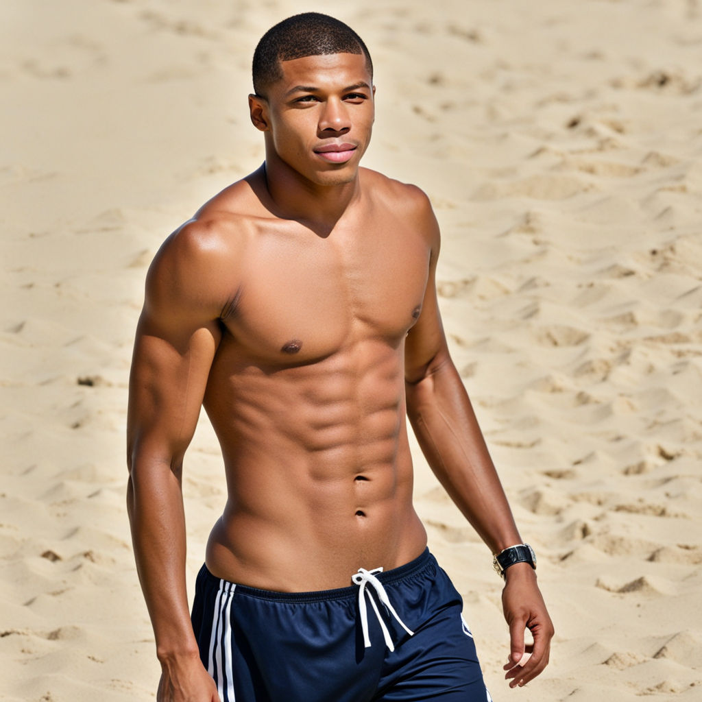 Shirtless mbappe on copa cabana beach by Pedro Mok Trader - Playground