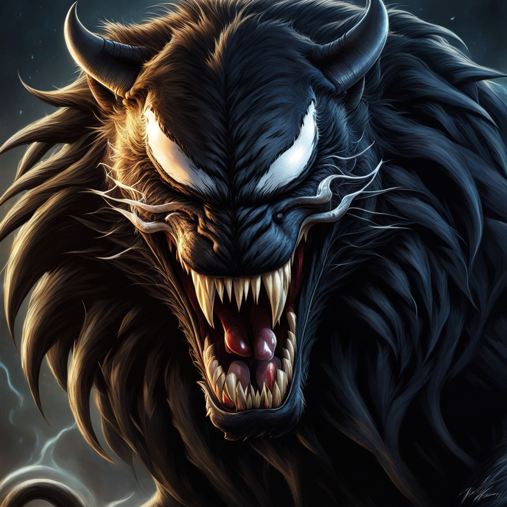 Venom as a angry lion hiper realistic ultra hd 4K image by Nischay ff ...