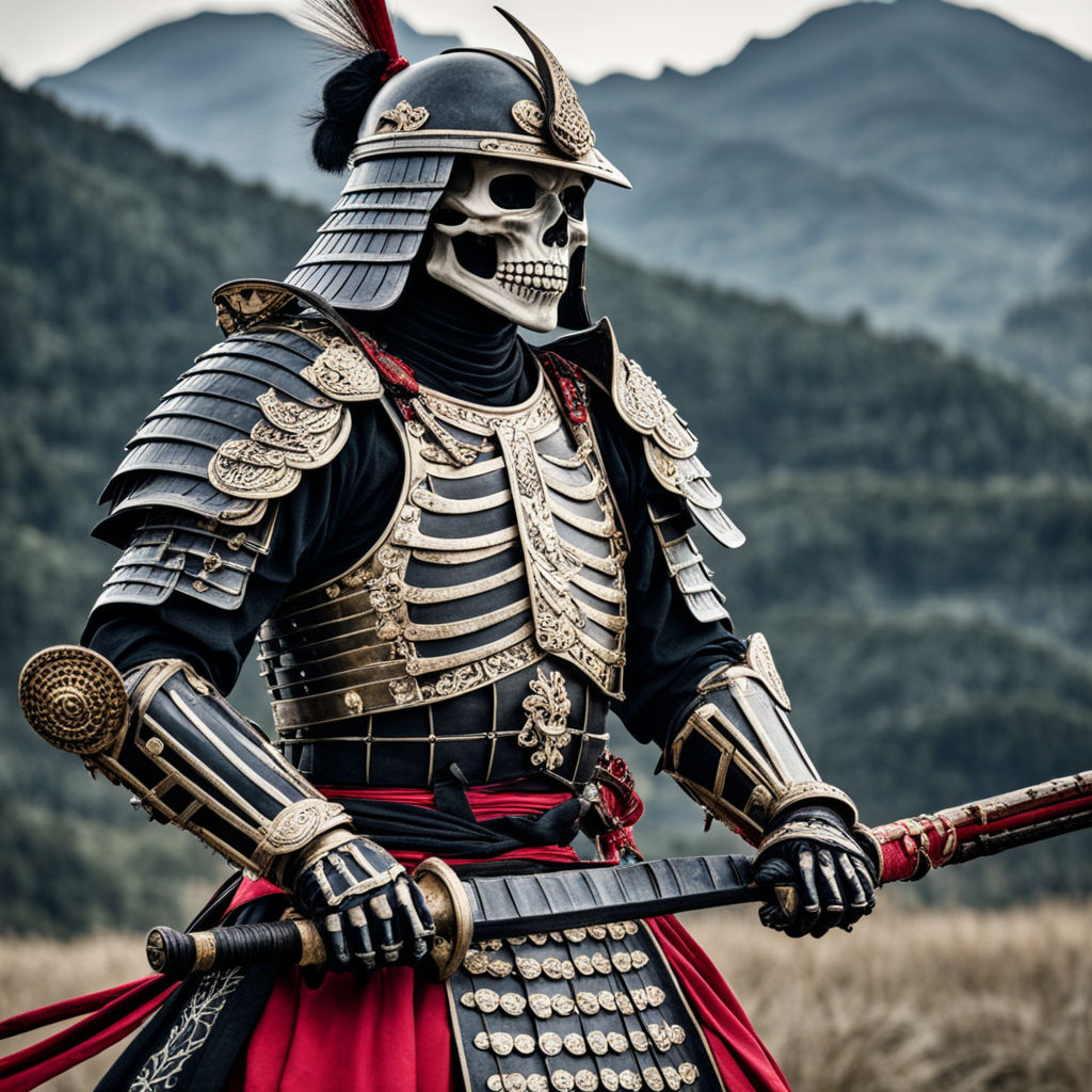 Skeleton Japanese Samurai Warrior in wearing traditional Bat... by ...