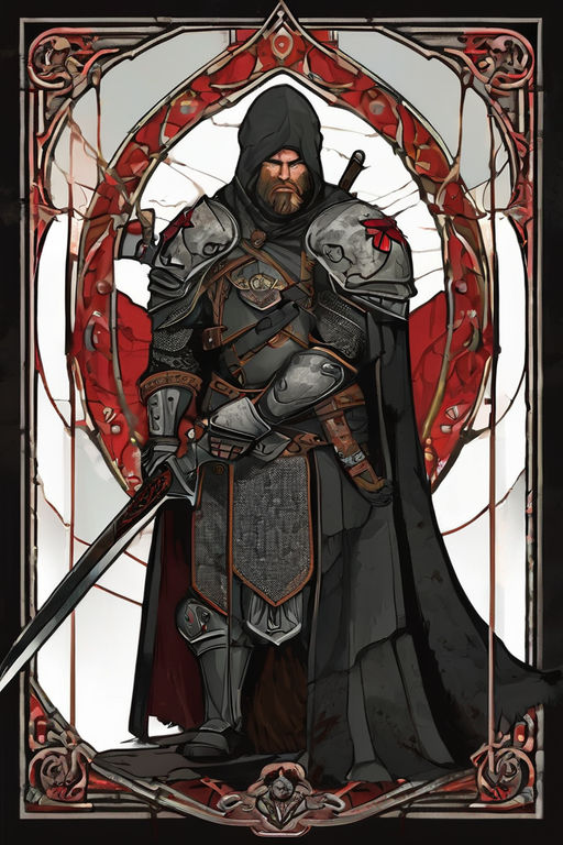 A image in the style of Alphonse Mucha artwork depicting a r... by ...