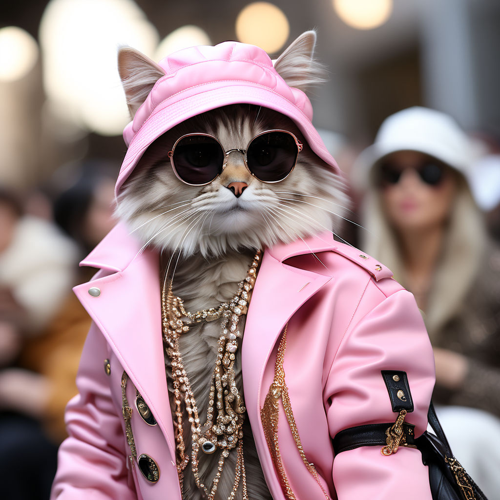 Fashion cat at fashion show by Avdeev Mikhail - Playground
