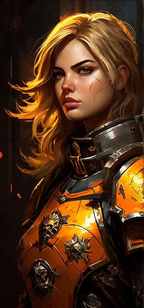 A Warhammer 40k style character portrait by chan kinlong - Playground