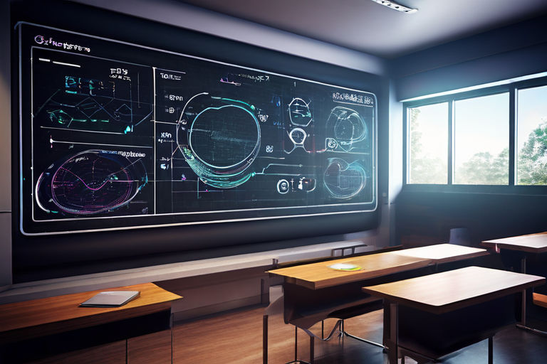 Interactive Chalkboard: A chalkboard in a futuristic classro... by ...