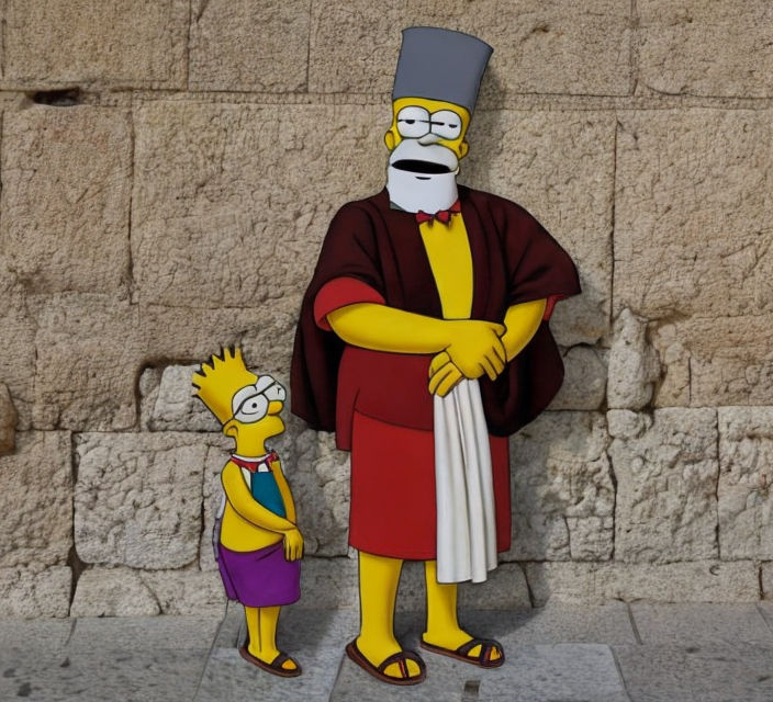 Rabbi homer Simpson at the western wall in Jerusalem. Jewish... by ...