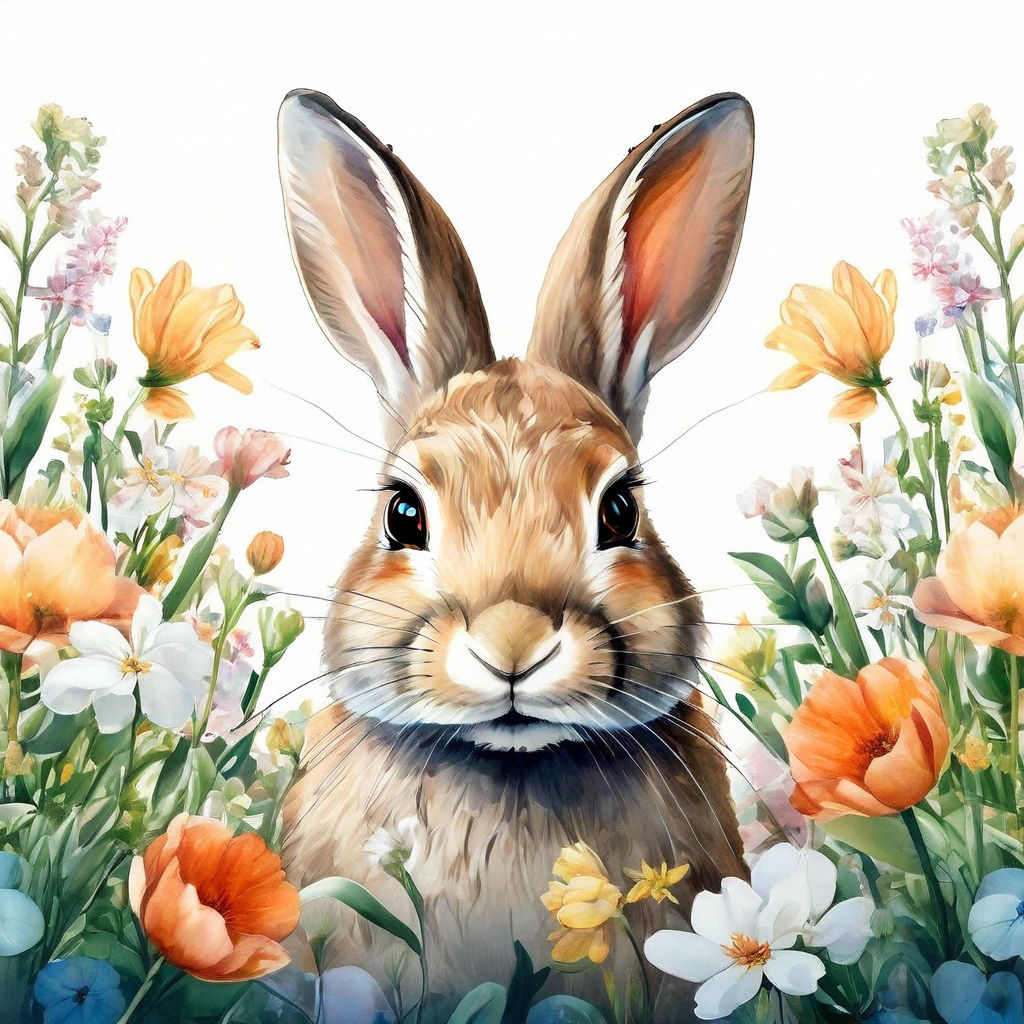 Illustration of perfect rabbit's centred looking forward by Daleen ...