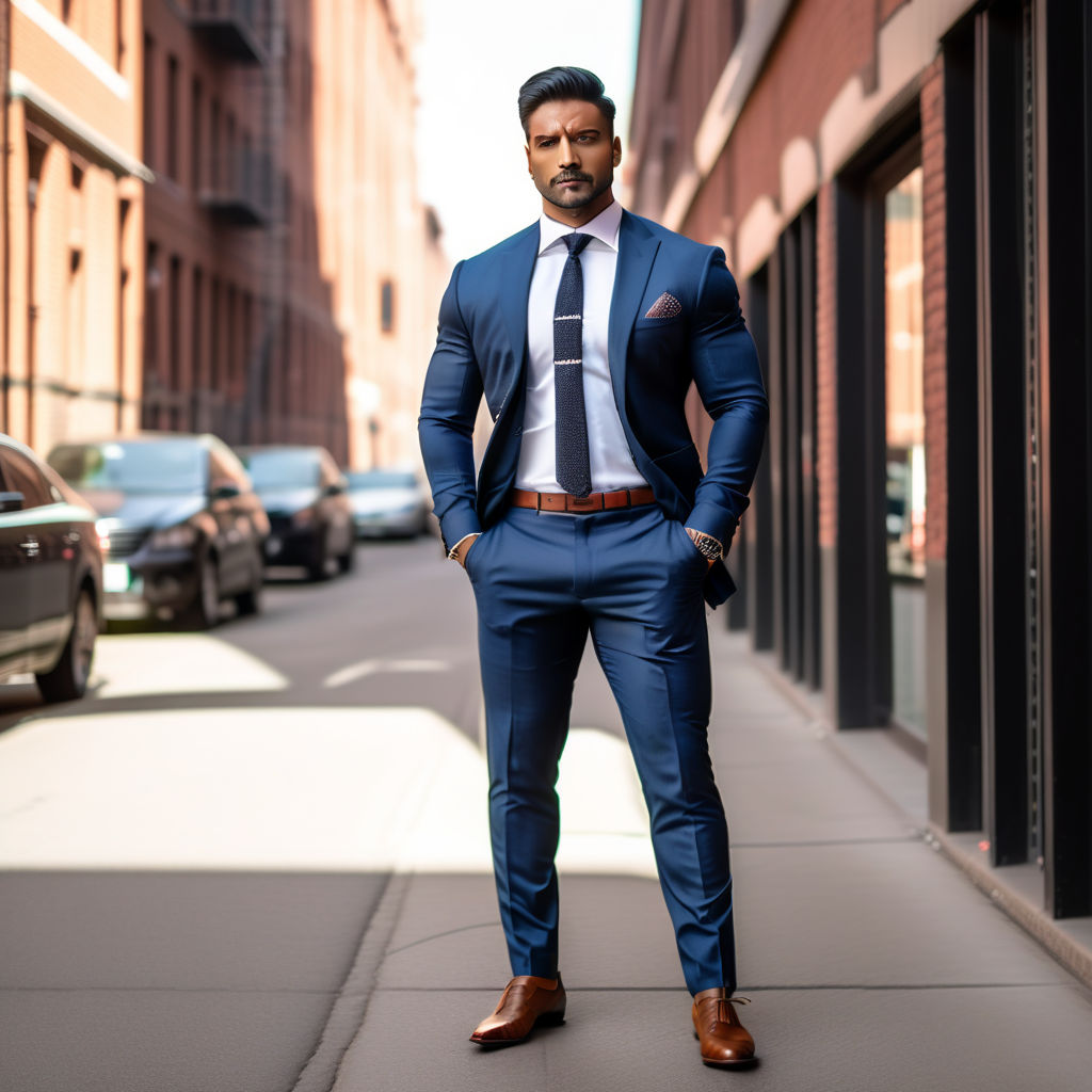 Muscular buff indian man in a suit by venus - Playground