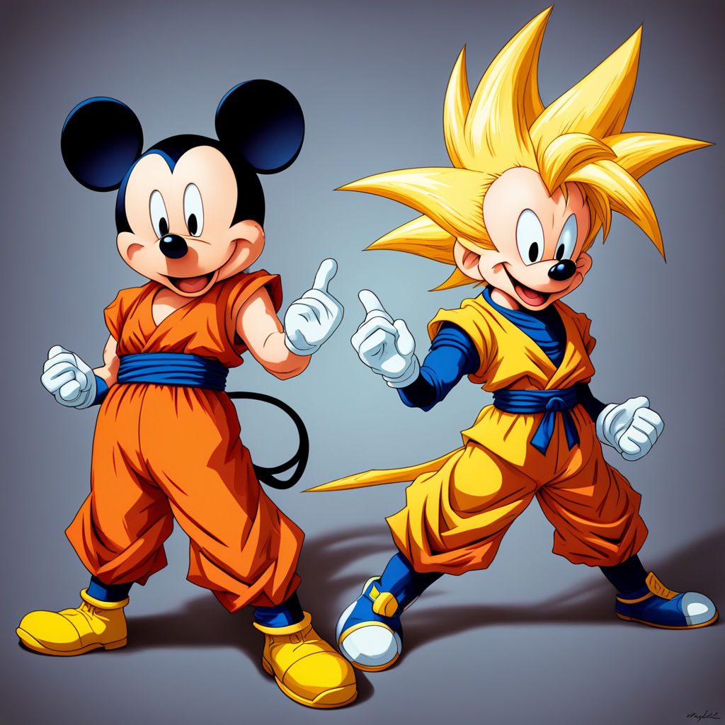 Mickey y donald super saiyan by Acencion Garrote García - Playground
