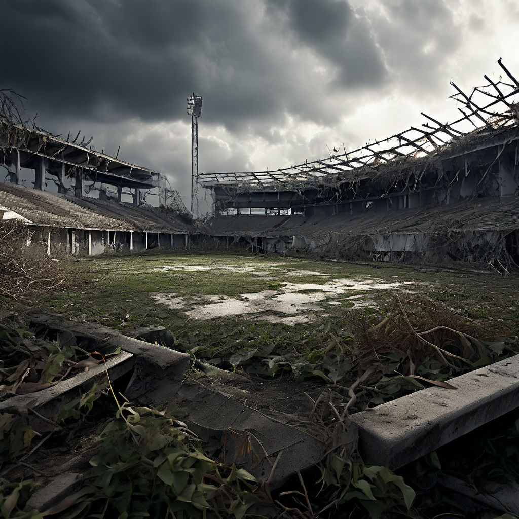 Destroyed football stadium in disrepair by Samuel Arruda Machado ...