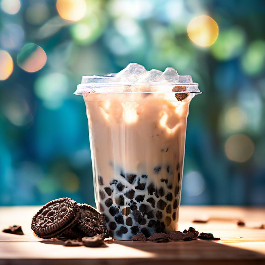 Bubble tea brimming with Oreo fragments by Alina Ponyatovskaya - Playground