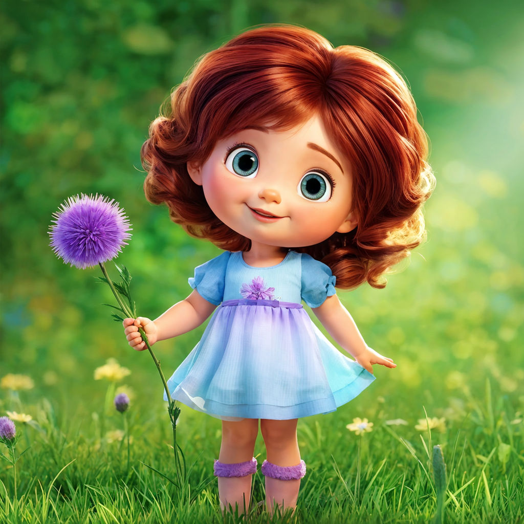 An animated depiction of a charmingly plump five-year old gi... by ...