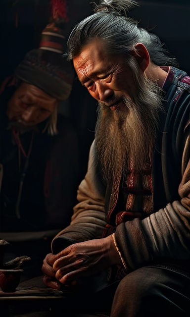 A Chinese worrier crying while get his beard cut by Kerolos Awny ...