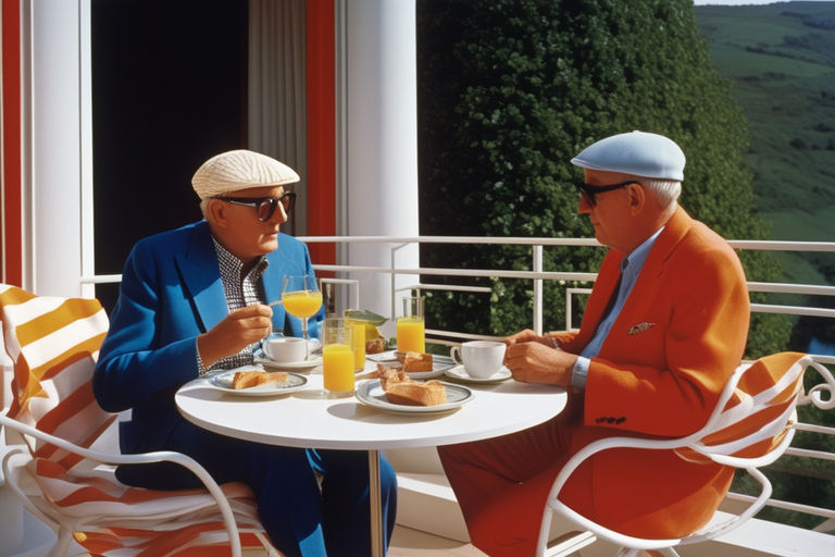 David Hockney and his twin brother have breakfast on the bal... by ...
