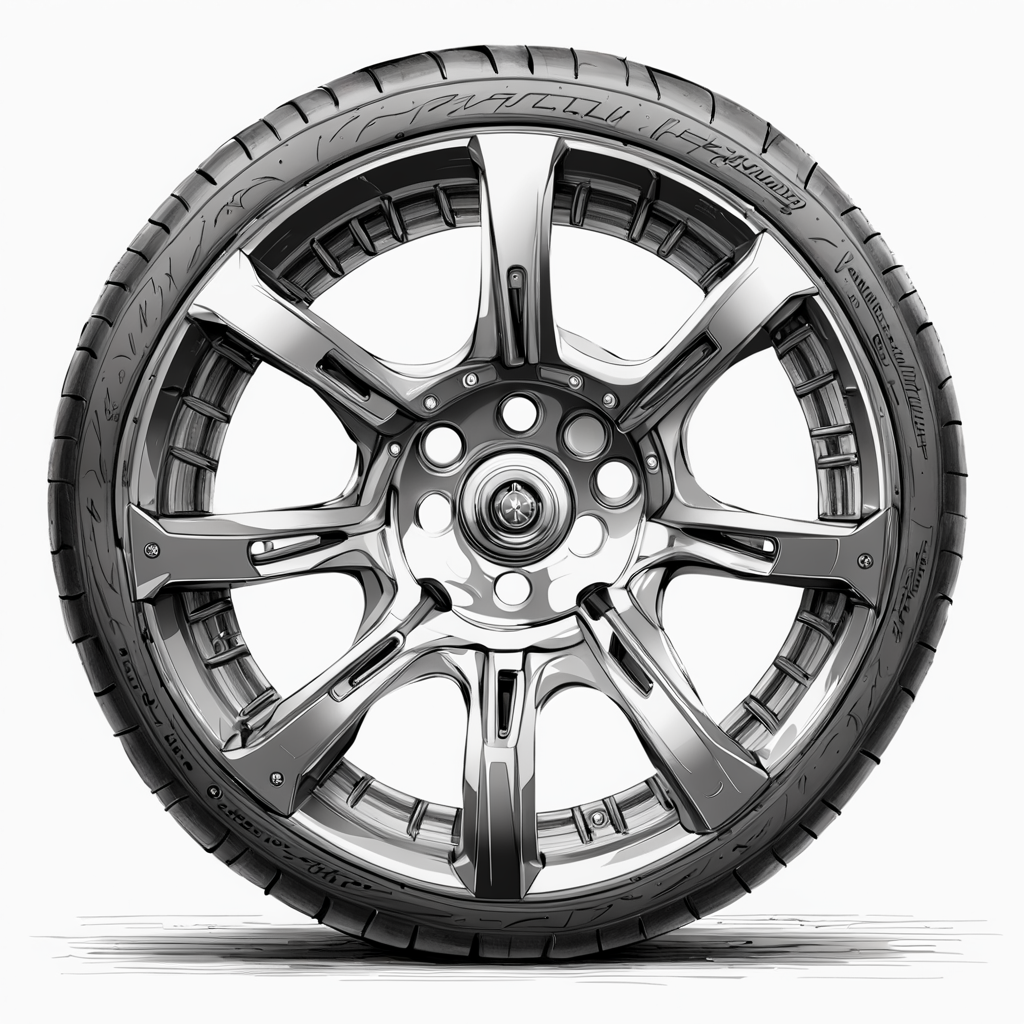 Technical pen and ink drawing of a futuristic automotive rac... by ...