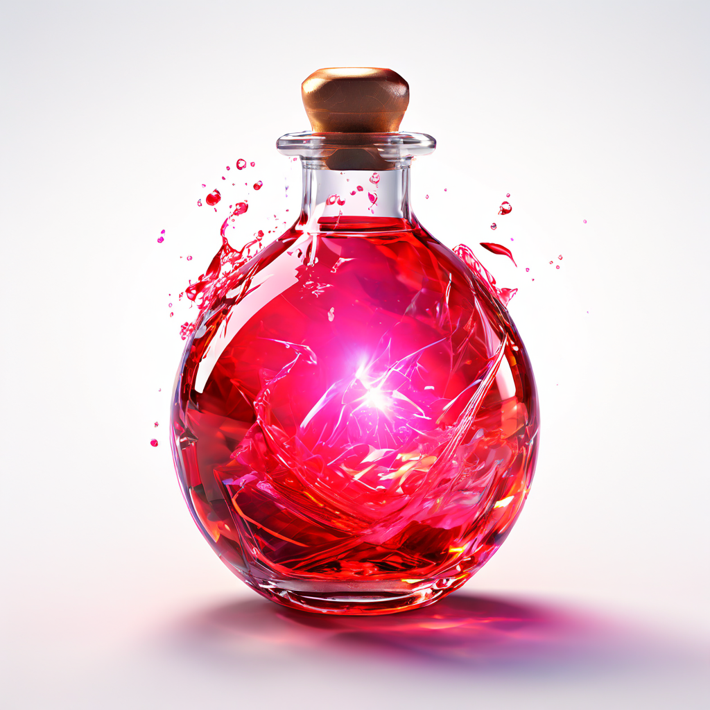 Red health potion with a broken glass effect by Miguel Borges - Playground