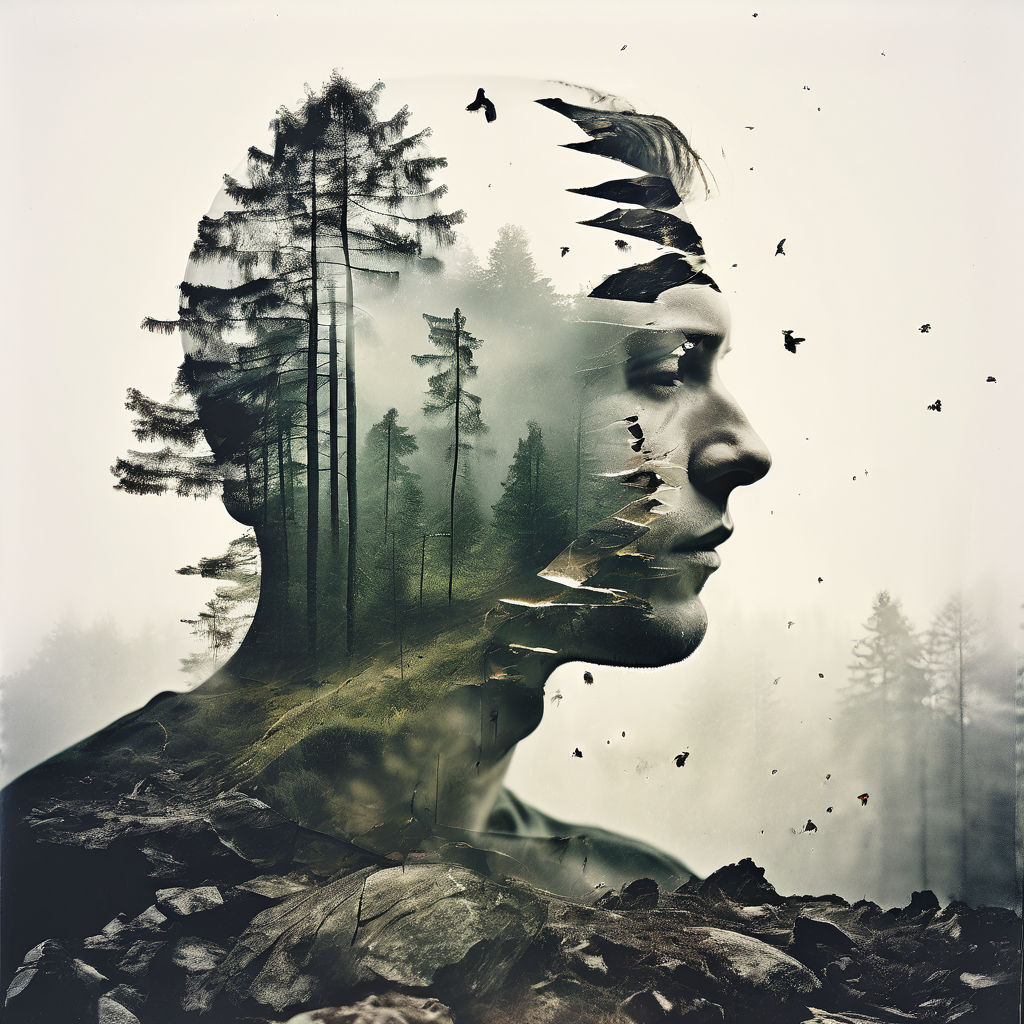 Double exposure complex art by Jerry Uelsmann by AI_guj - Playground