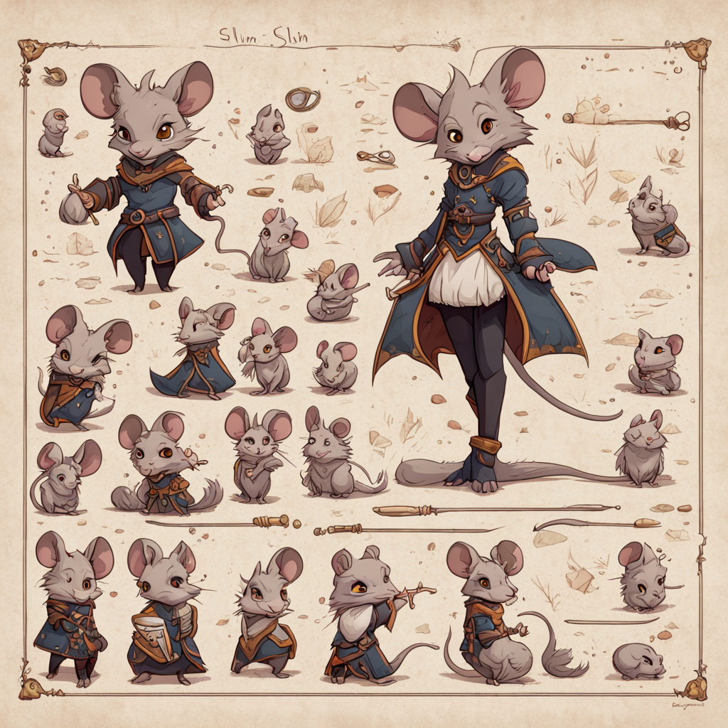 Medival mouse slim character sheet by John Moro - Playground
