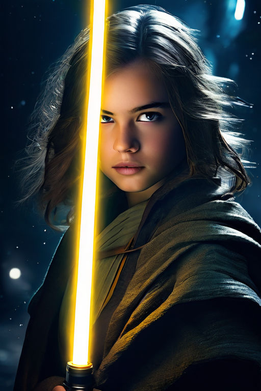 16 year old girl Jedi Knight with a yellow lightsaber. by Kitten Jenner ...