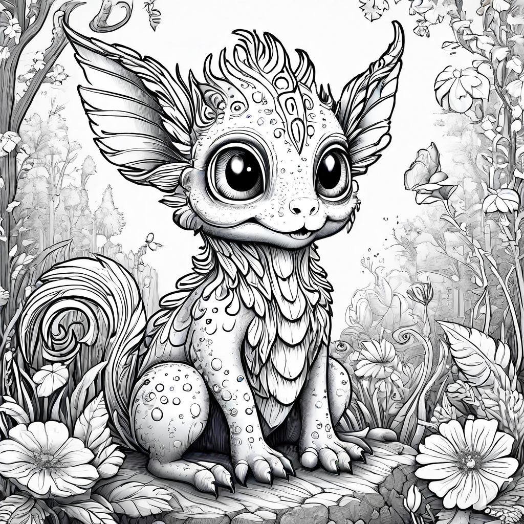 Coloring page of a whimsical by Blueaxolotlus - Playground